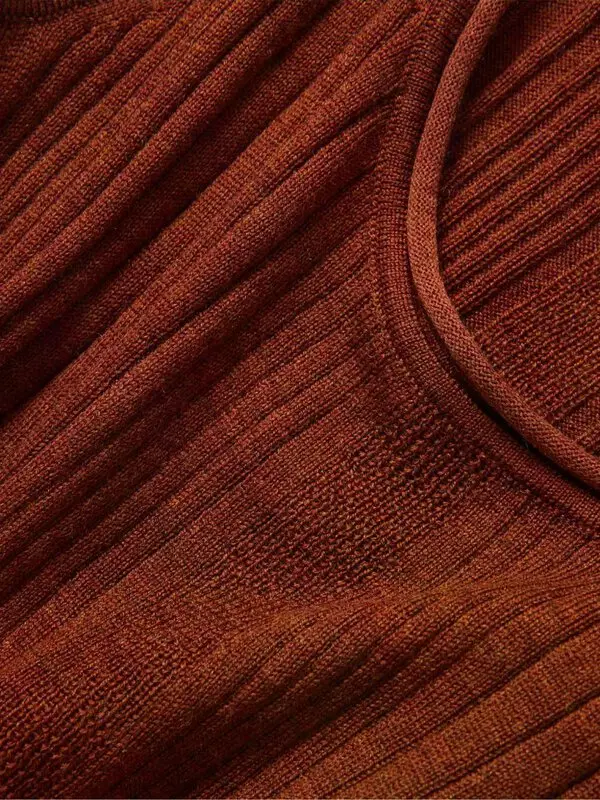 Veronica Beard Birke Ribbed-knit Tank Top - Brown