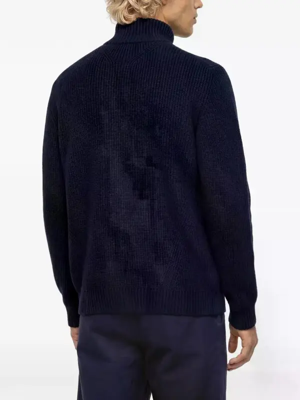 Karl Lagerfeld Half-zip Ribbed-knit Sweater