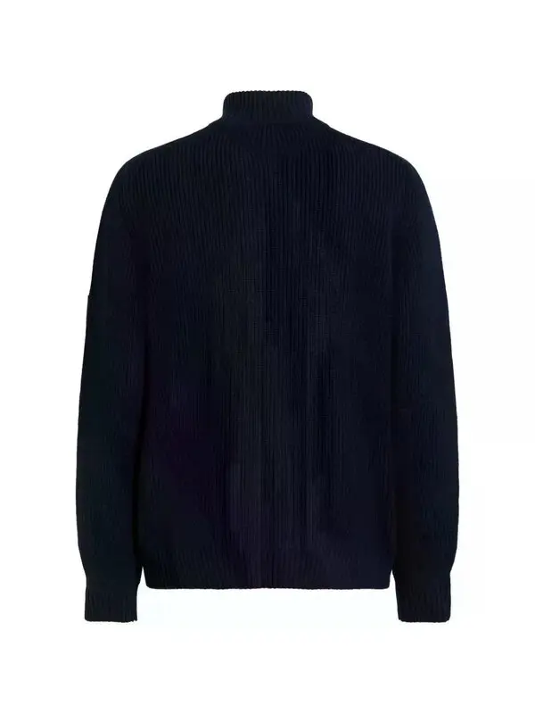 Karl Lagerfeld Half-zip Ribbed-knit Sweater