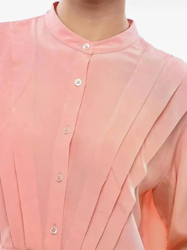Stella McCartney Pleated Mandarin-collar Blouse