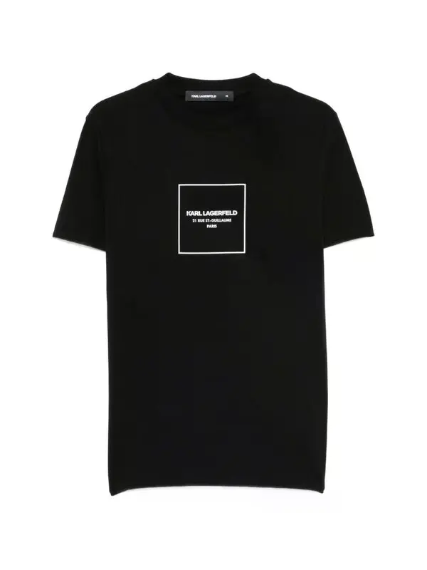 Karl Lagerfeld Logo-print Crew-neck Cotton T-shirt - Black