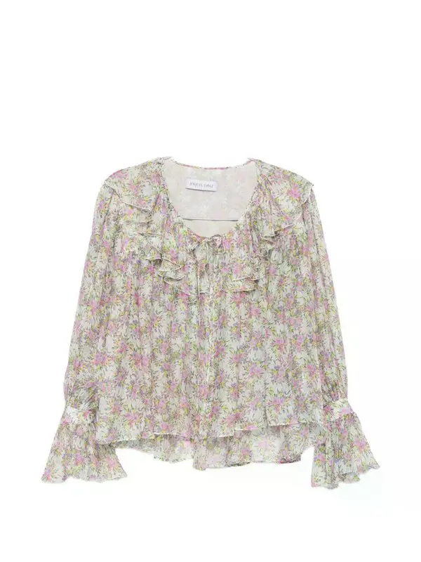 Raquel Diniz Floral-print Ruffled Blouse - White