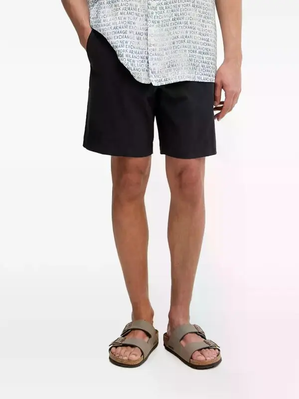 Armani Exchange Logo Plaque Twill Shorts
