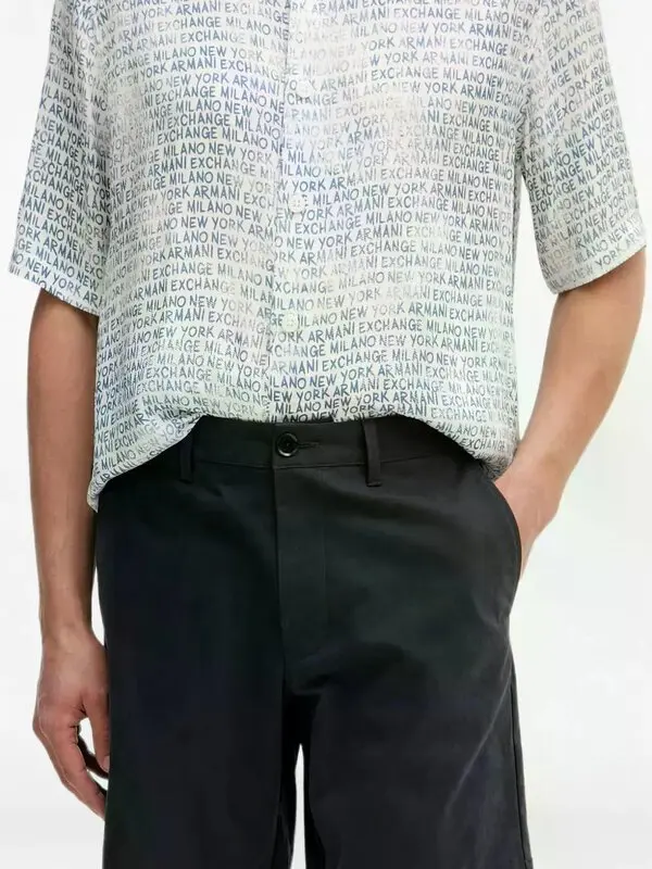 Armani Exchange Logo Plaque Twill Shorts
