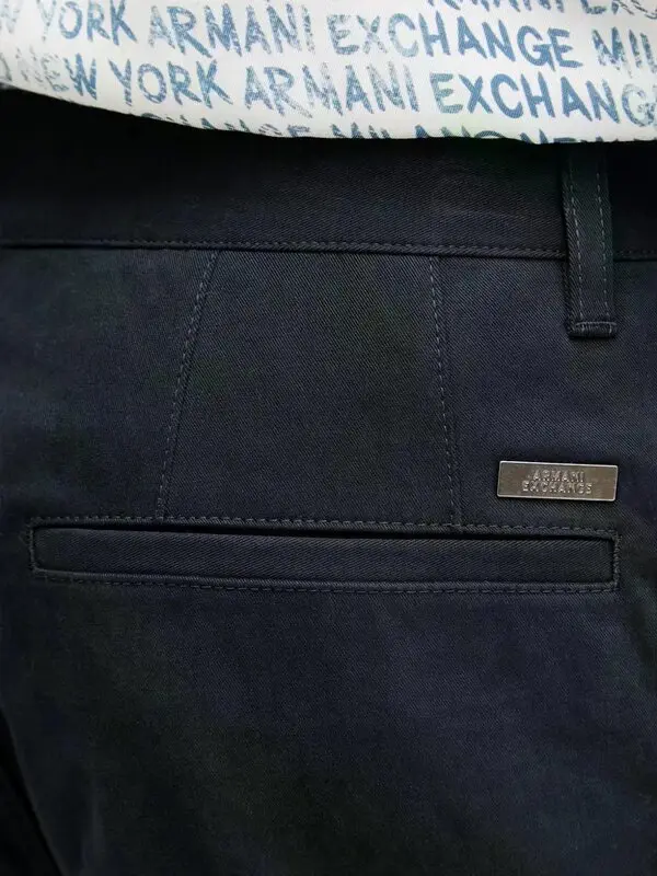 Armani Exchange Logo Plaque Twill Shorts