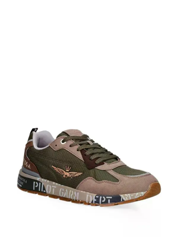 AERONAUTICA MILITARE Logo-embroidered Panelled Sneakers