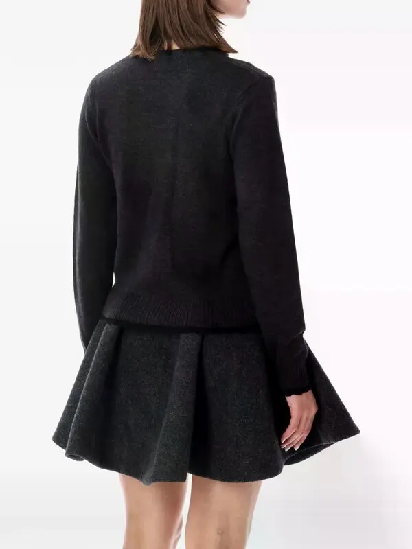 GANNI Logo-patch Crew-neck Sweater