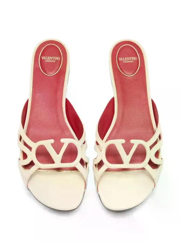 Valentino Garavani Vlogo Signature Cutout Sandals - Neutrals