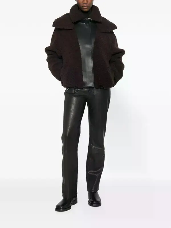 Sportmax Faux-shearling Jacket With Buckled Collar