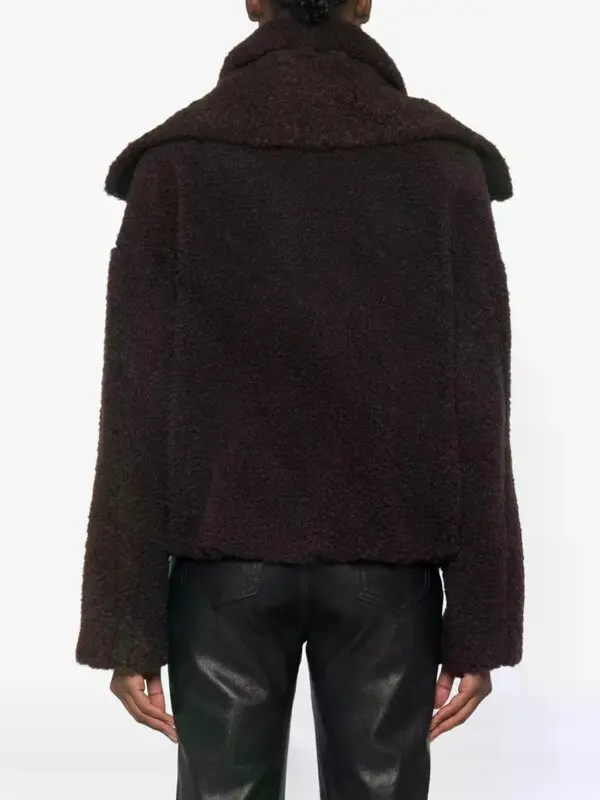 Sportmax Faux-shearling Jacket With Buckled Collar