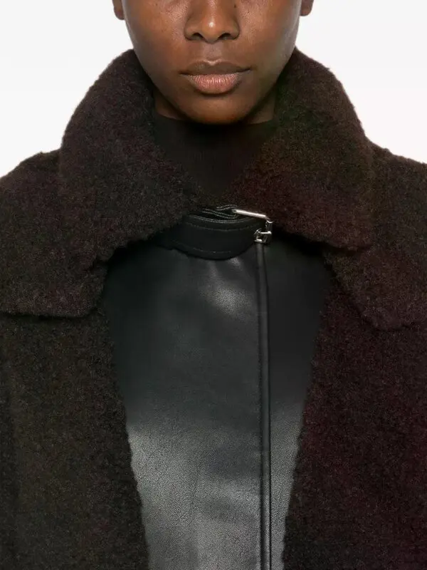 Sportmax Faux-shearling Jacket With Buckled Collar