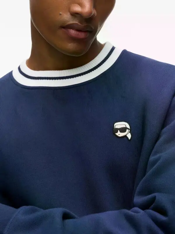 Karl Lagerfeld Ikon Striped-neck Sweatshirt