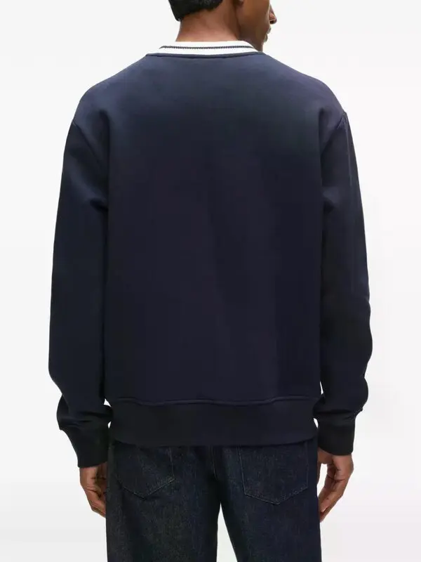 Karl Lagerfeld Ikon Striped-neck Sweatshirt - Blue