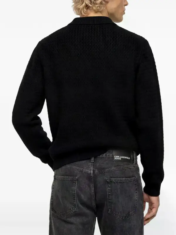 Karl Lagerfeld Long-sleeved Knit Polo