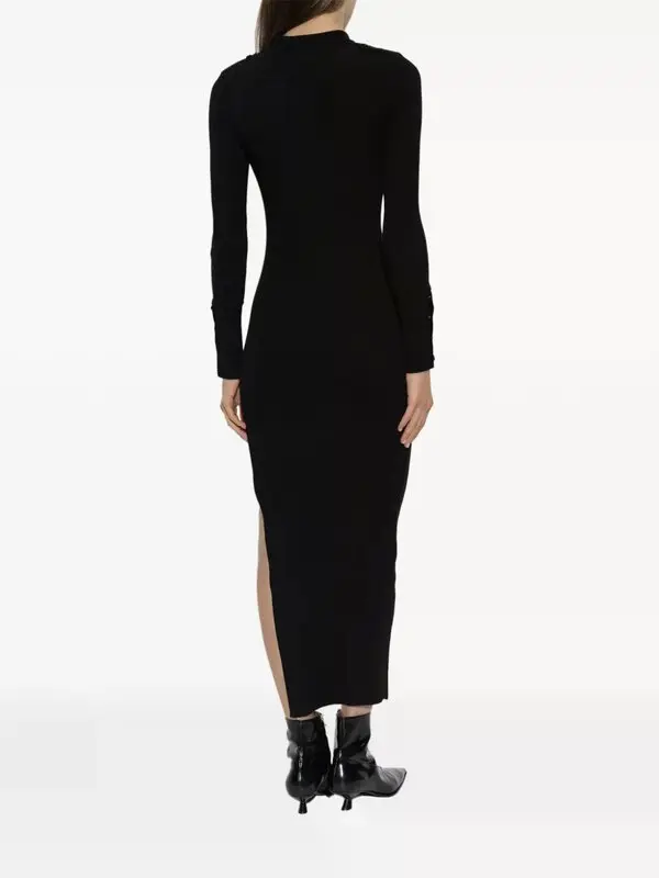 COURREGES Ribbed-knit Button-up Dress