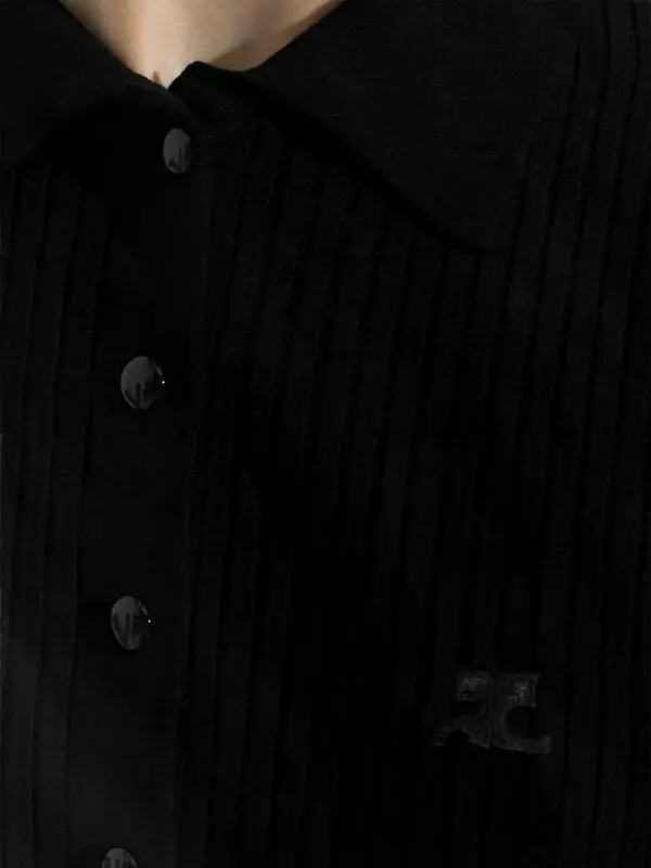COURREGES Ribbed-knit Button-up Dress