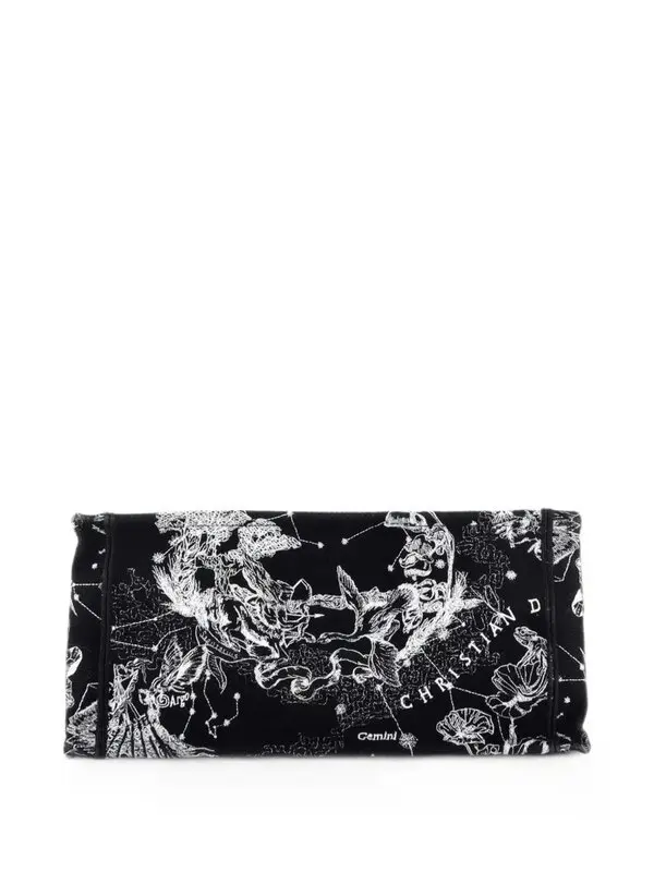 Dior Book Embroidered Canvas Medium Tote Bag - Black