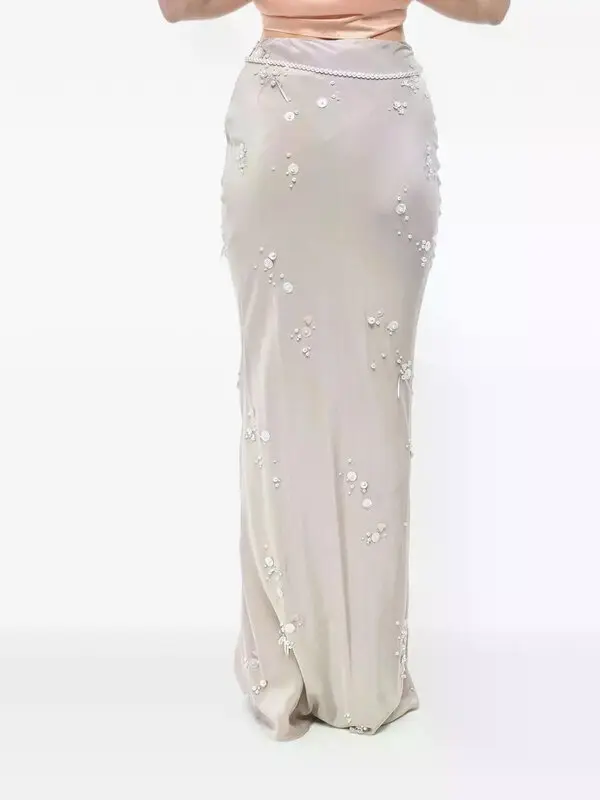 Bernadette Jolene Embroidered Silk Maxi Skirt