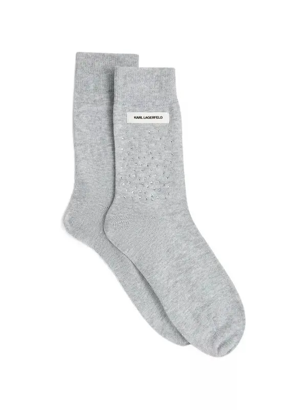 Karl Lagerfeld Rhinestone Embellished Logo Socks