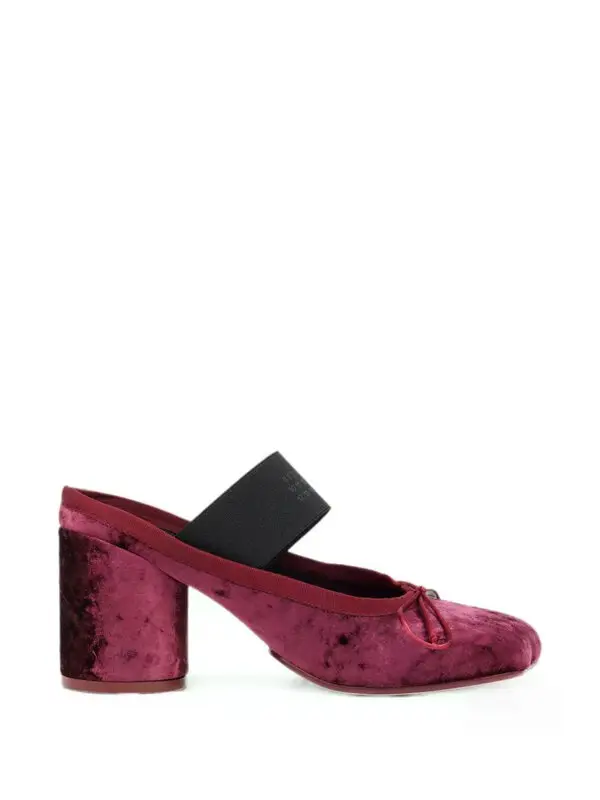 MAISON MARGIELA Velvet Bow-detail Mules - Purple