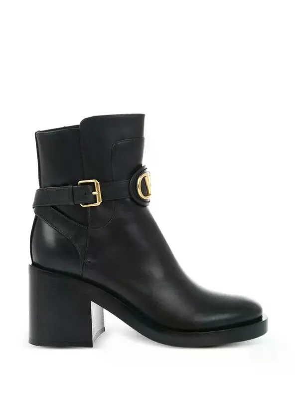Valentino Garavani Vlogo Signature Leather Ankle Boots - Black
