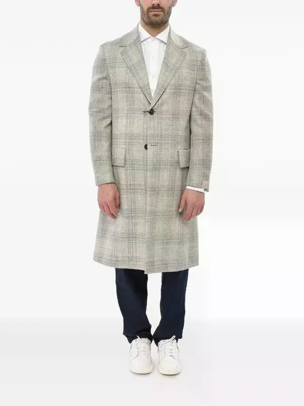 Corneliani Circle District Check Coat - Grey