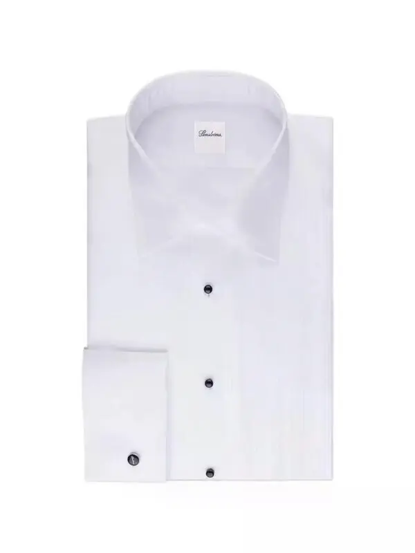 STENSTROMS Plaza Pleated-front Tuxedo Shirt - White