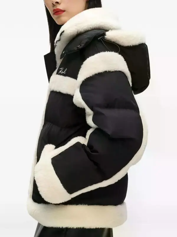 Karl Lagerfeld Faux-shearling Trim Puffer Jacket