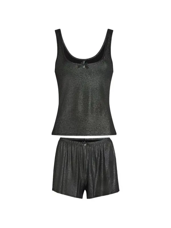 Karl Lagerfeld Ikon Glitter Short Pajama Set - Black