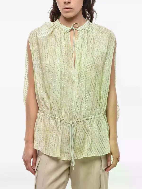 Stella McCartney Sleeveless Blouse With Metallic Lurex Detail