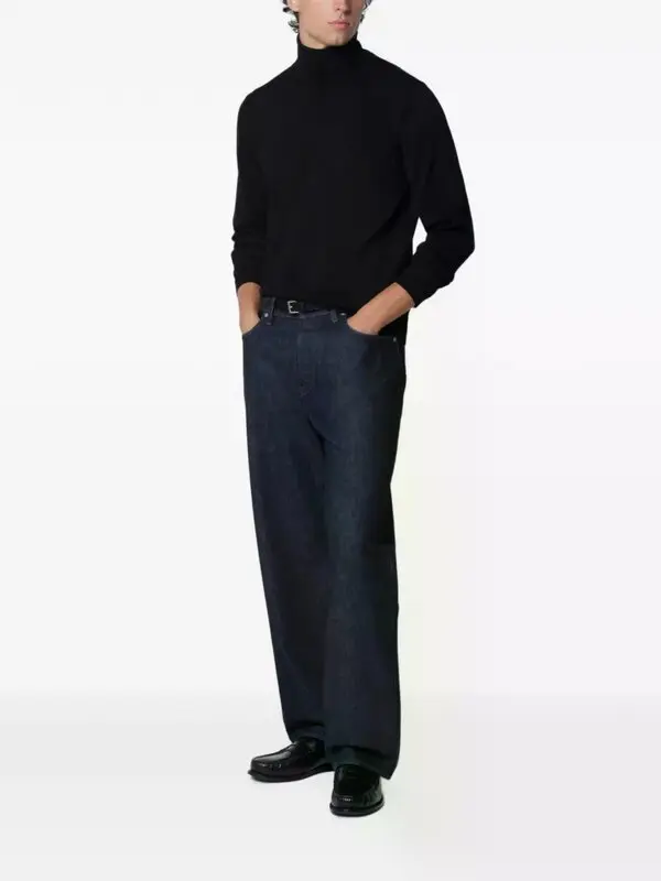 ROBERTO COLLINA Roll Neck Knitted Sweater - Black