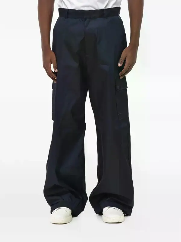 Off-White Embroidered Drawstring-hem Cargo Trousers