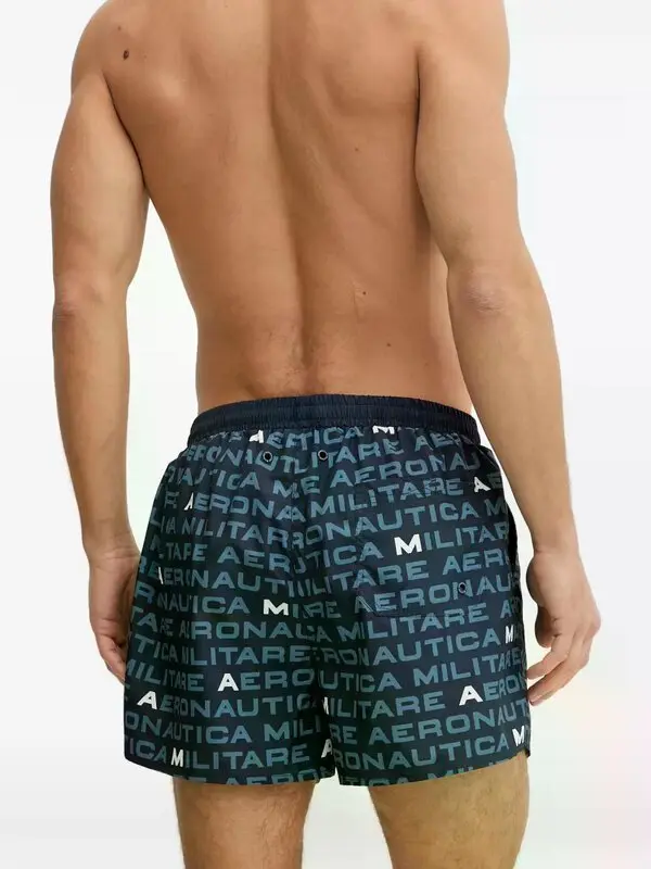 AERONAUTICA MILITARE Logo-print Drawstring Swim Shorts - Blue