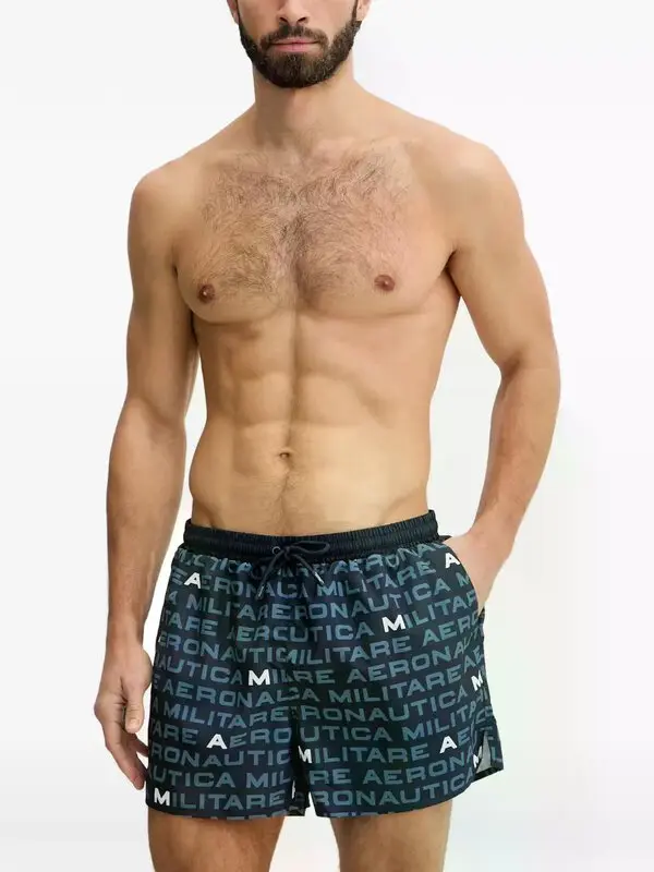 AERONAUTICA MILITARE Logo Print Swim Shorts