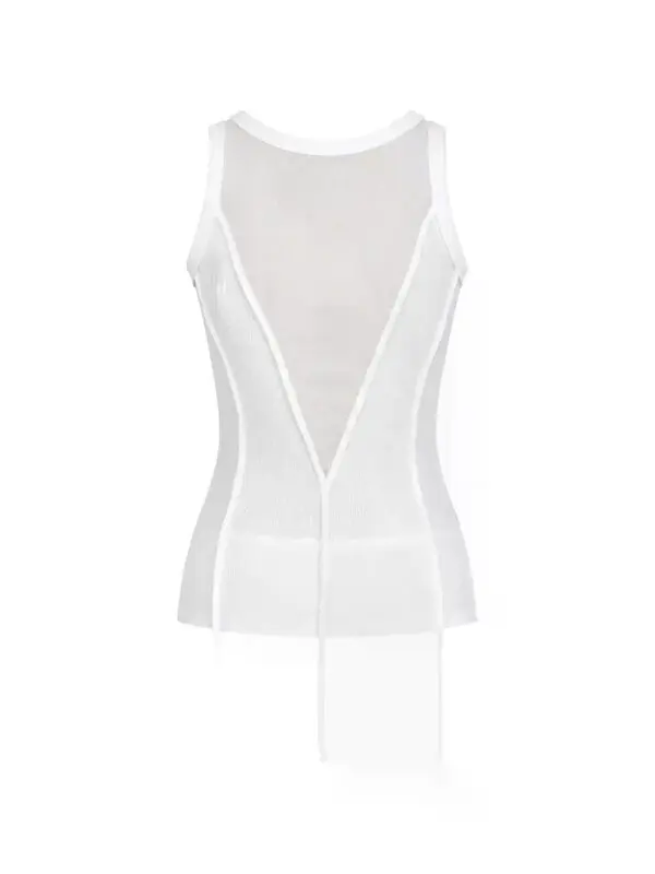 Masnada Chiffon-insert Panelled Tank Top - White