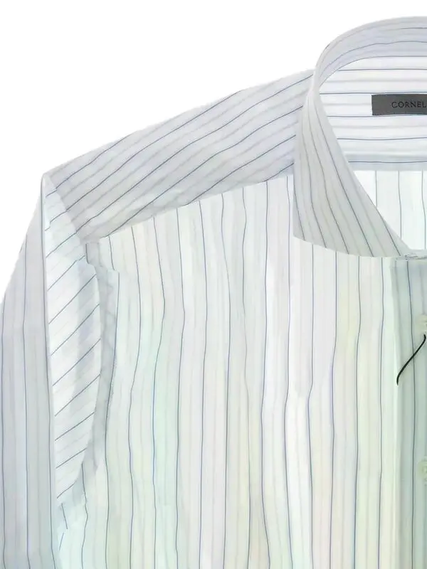 Corneliani Striped French-collar Shirt