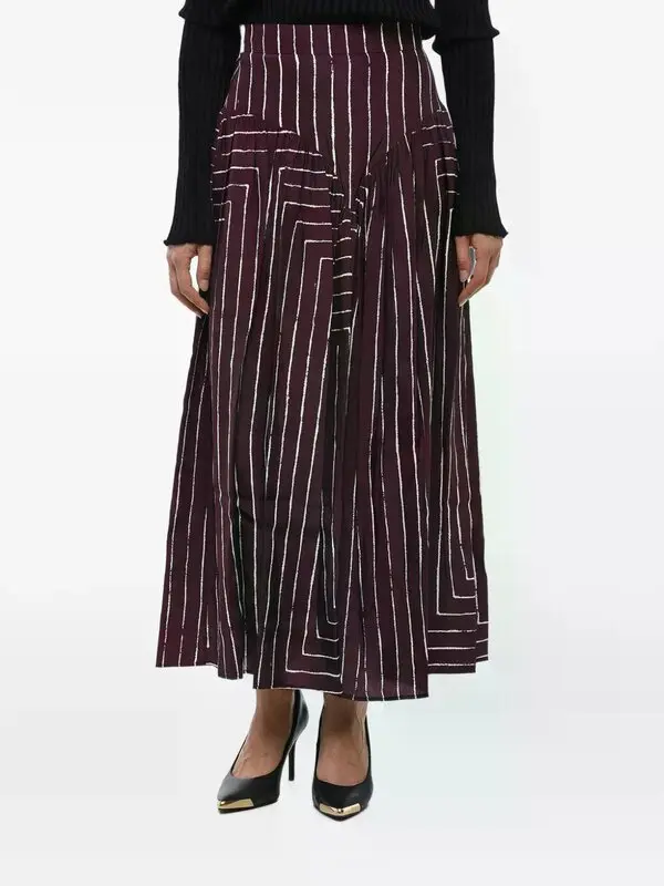 Stella McCartney Maxi Sweet Heart Striped Skirt - Purple