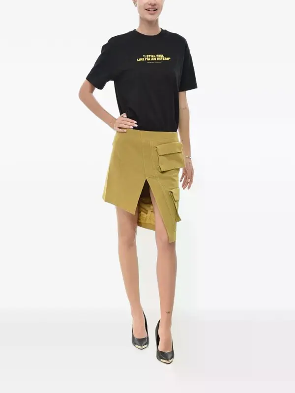 Off-White Asymmetric Cargo Skirt - Yellow