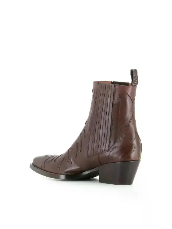 Sartore Embroidered Leather Ankle Boots