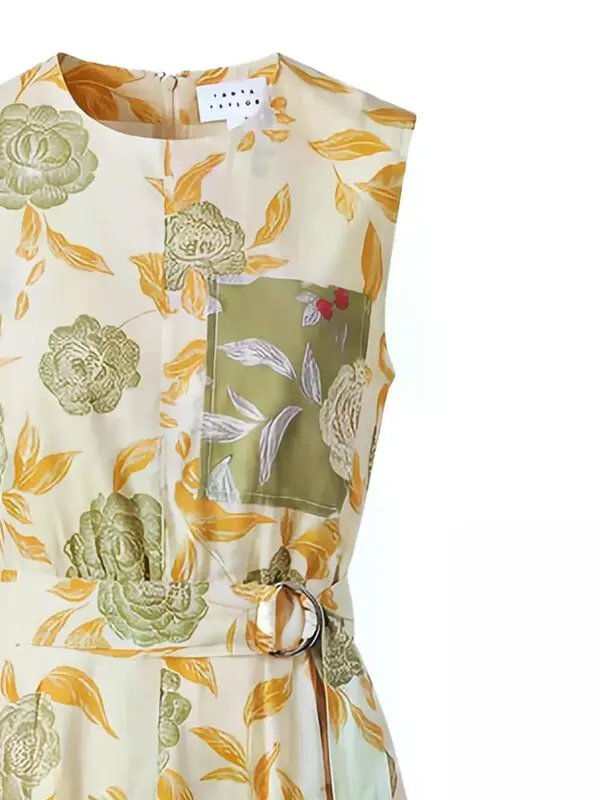 Tanya Taylor Floral Print Asymmetric Midi Dress