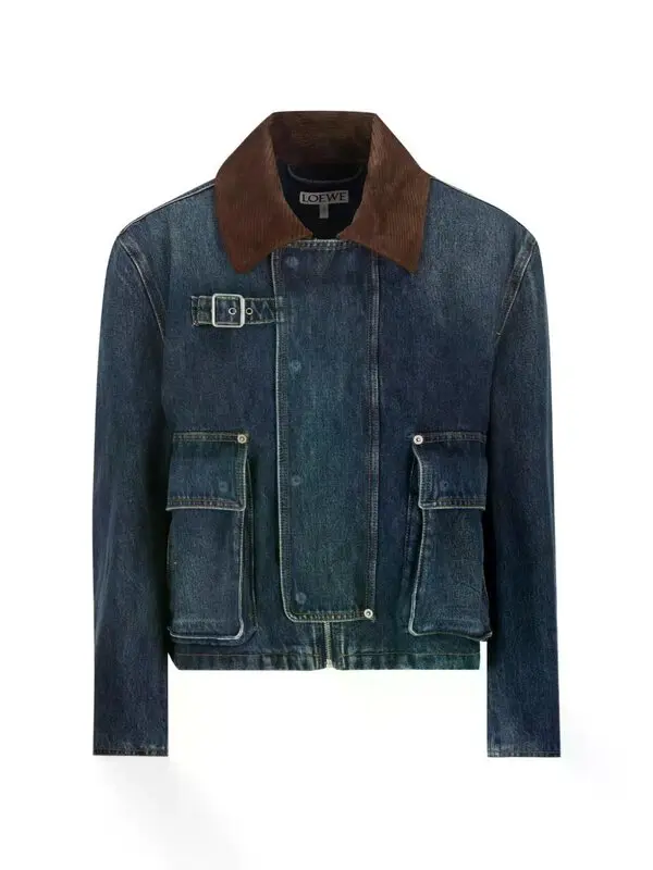 Loewe Short Parka In Denim