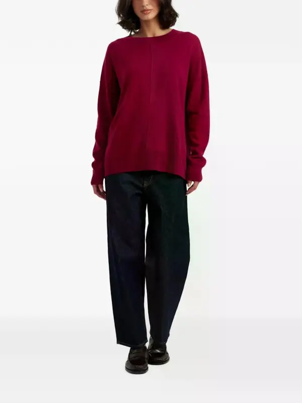 Chinti & Parker Seam Detail Slouchy Sweater - Red