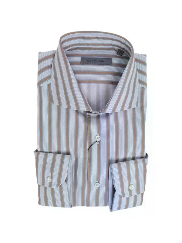 Corneliani Striped French-collar Shirt