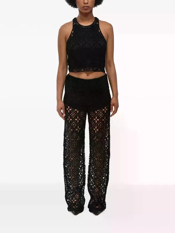 Off-White Crochet-knit Palazzo Trousers