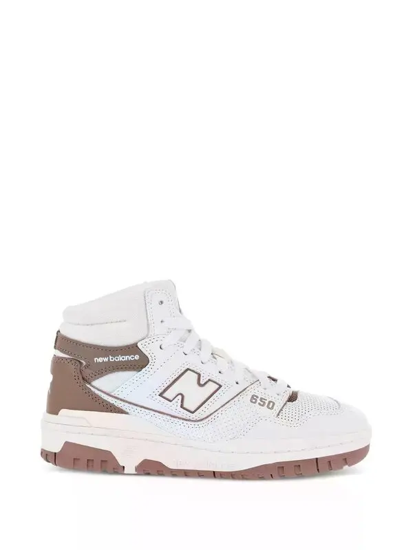 NEW BALANCE Calf Leather High-top Sneakers - White