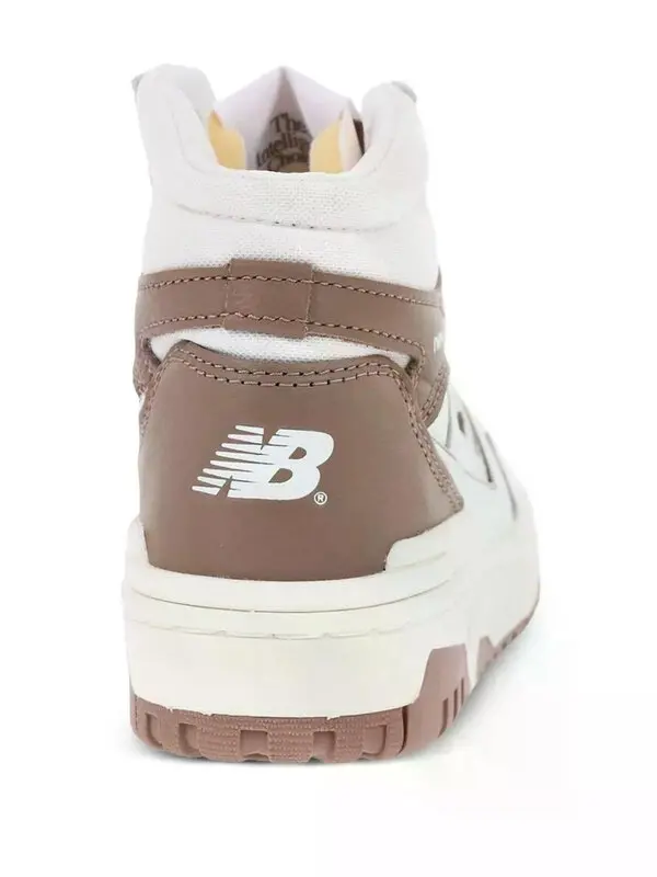 NEW BALANCE Calf Leather High-top Sneakers - White
