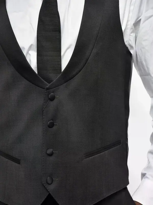 Corneliani Satin-lapel Virgin Wool Waistcoat