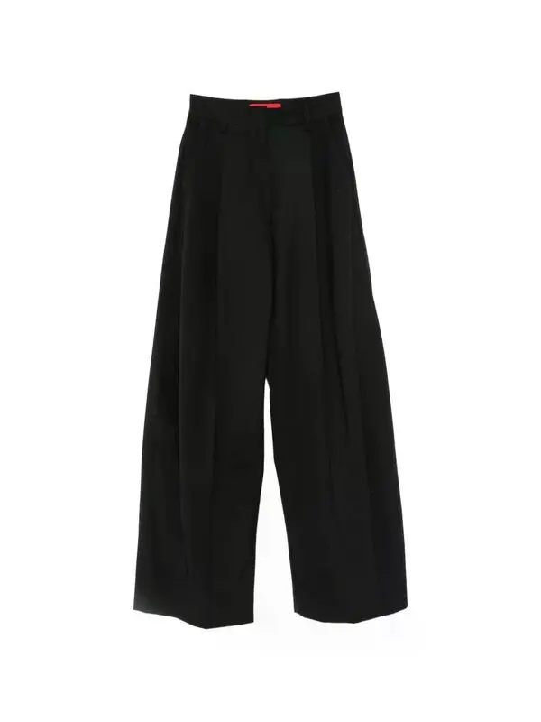 THELATEST E-billie Pleated Tailored Wide Leg Trousers - Black