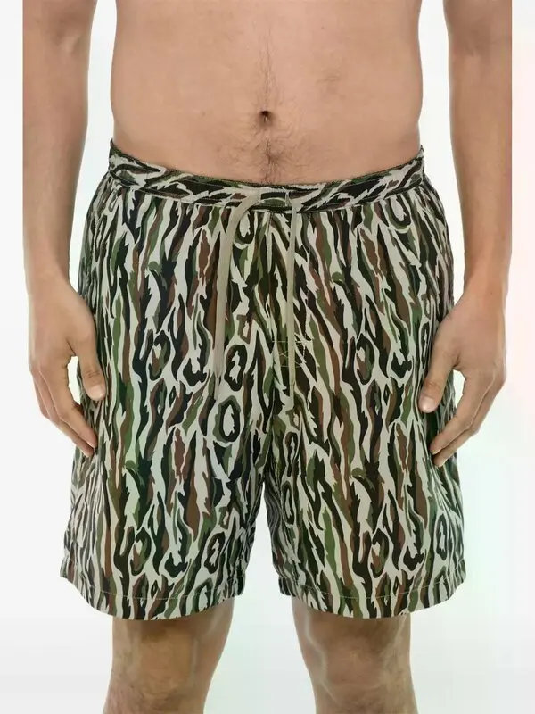 Woolrich Patterned Drawstring Swim Shorts - Neutrals