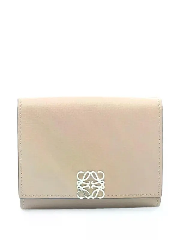 Loewe 2010s Anagram-plaque Trifold Wallet - Neutrals